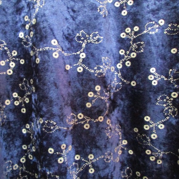 Vintage | Tops | Vintage Boho Plus Size Silver Blue Velvet Top 3x ...